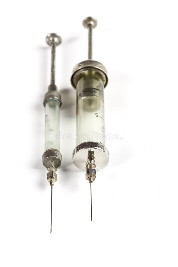 Two Parallel Syringes stock photo. Image of needle, ampoule - 67921608