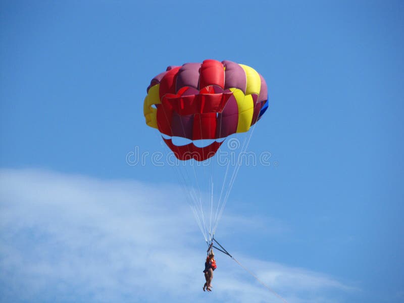 Two Paratroopers Flying Under One Common Parachute Editorial ...