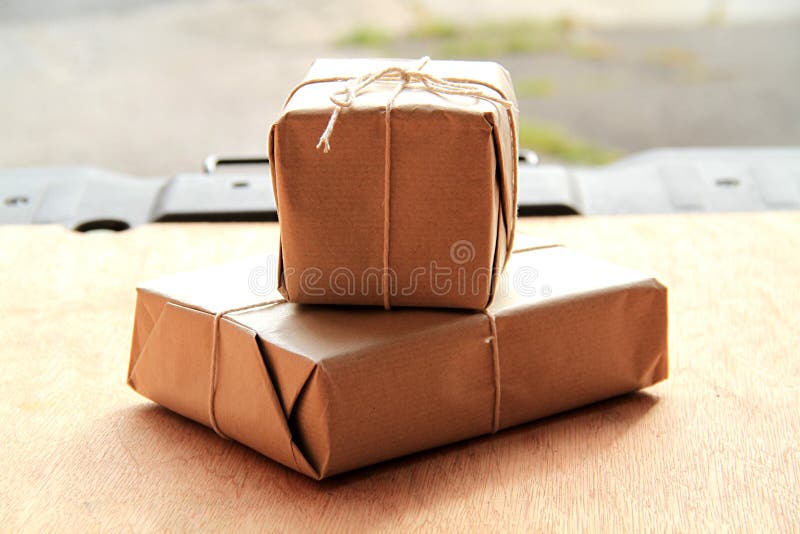 Two parcels for delivery stock photo. Image of business - 19799928