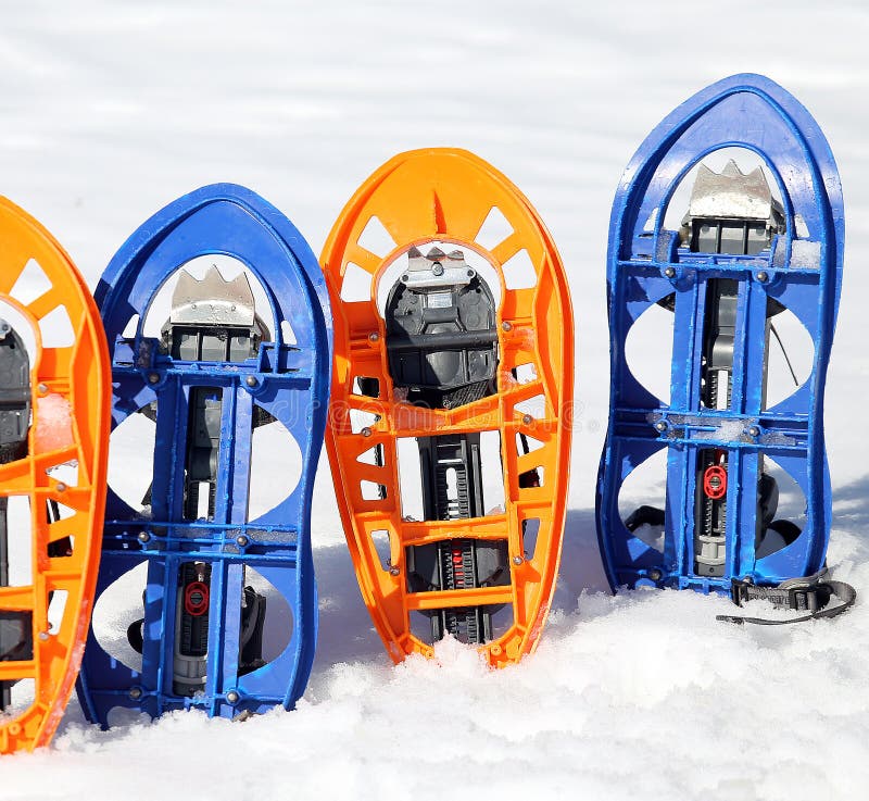 Two Pari of Modern Snowshoes Stock Photo - Image of plastic, ciaspole ...