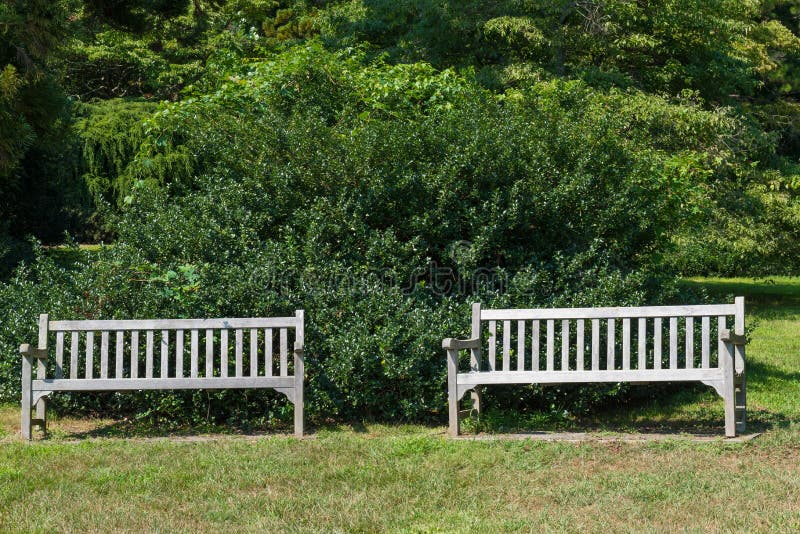 Two Park Benches stock image. Image of nature, ease, quiet - 76022751
