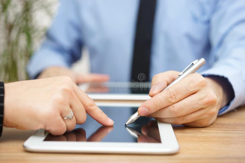 Two Partners on Business Meeting Discussing about Business Data Stock ...