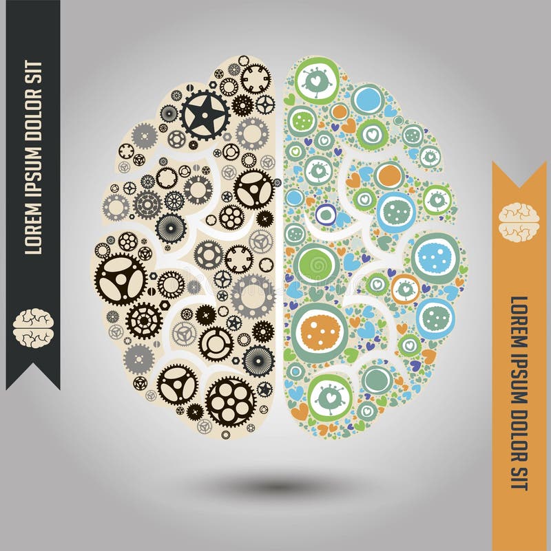 Two Parts of the Brain Conceptual Image Stock Vector - Illustration of ...
