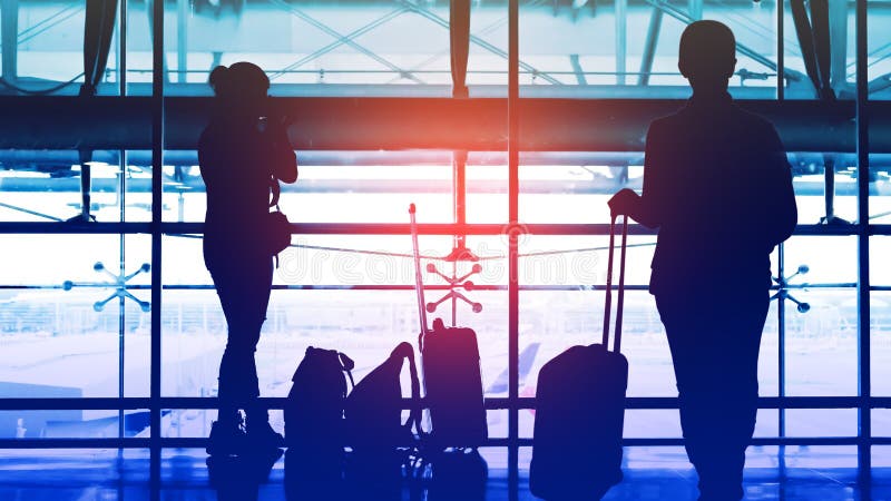 Two Passengers Waiting To Transit Flight at the Airport. Use One Model ...