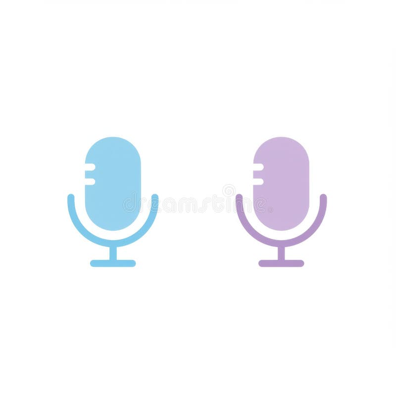 Two Pastel Microphones Icons Digital Audio Recording Stock Illustration ...