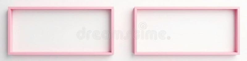 Two Pastel Pink Frames, Blank, on White Backdrop, Simple, Pink Stock ...