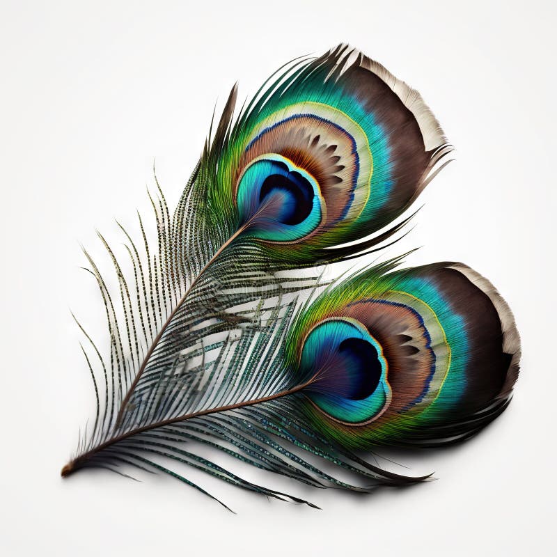Two Peacock Feathers with a White Background and a White Background ...