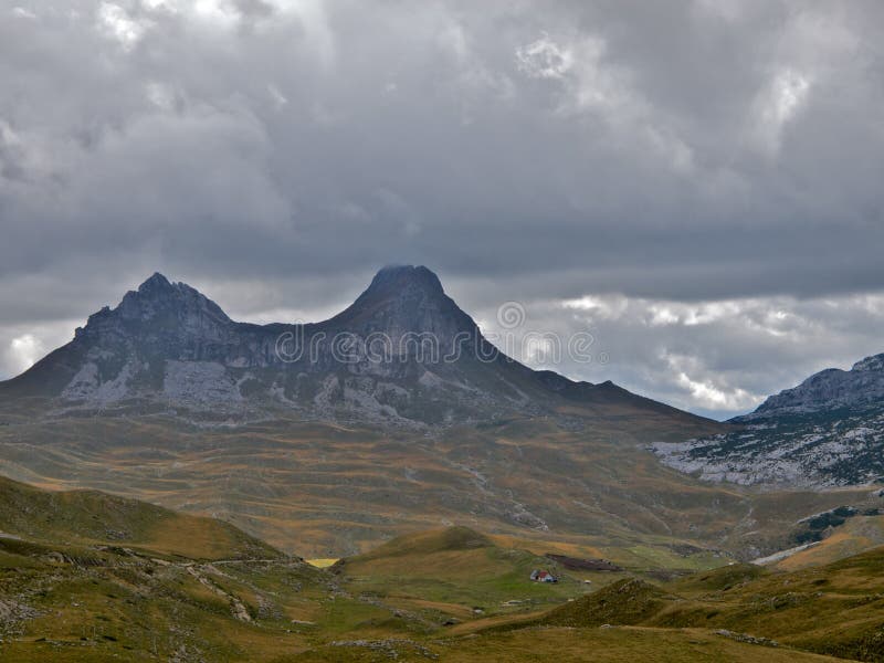 Two peak mountain stock photo. Image of landscape, nimbus - 17925444