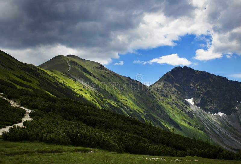 Two Peaks of Peaks in High Mountains Stock Photo - Image of rock ...