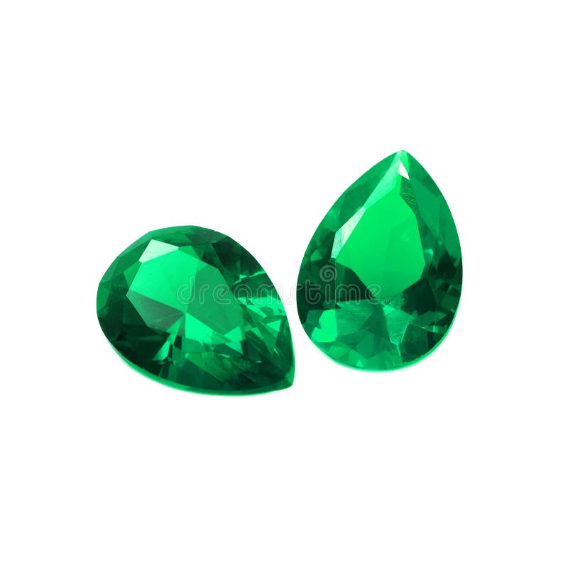 Two pear shaped emeralds stock image. Image of background - 175283837