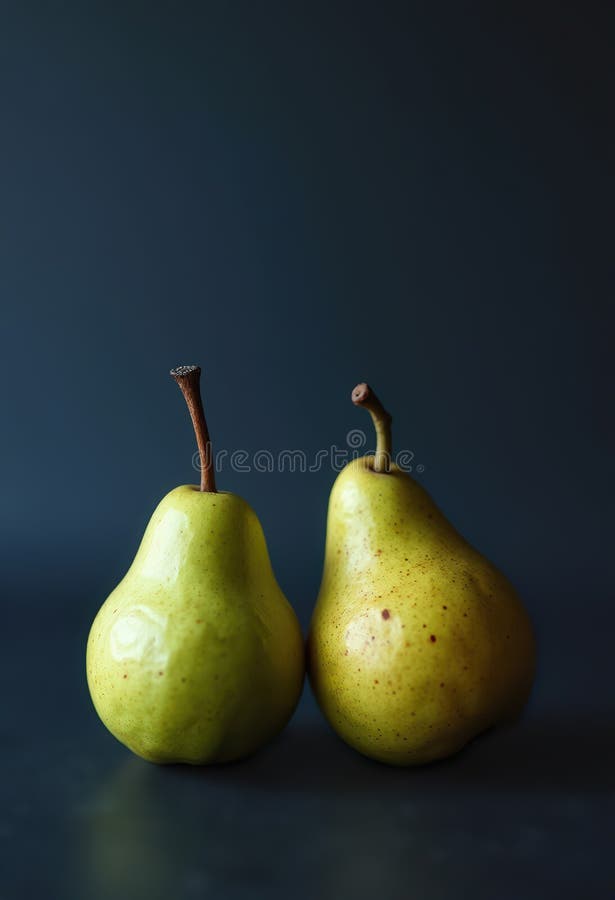 Two Pears on a Dark Background, AI-generated Stock Illustration ...