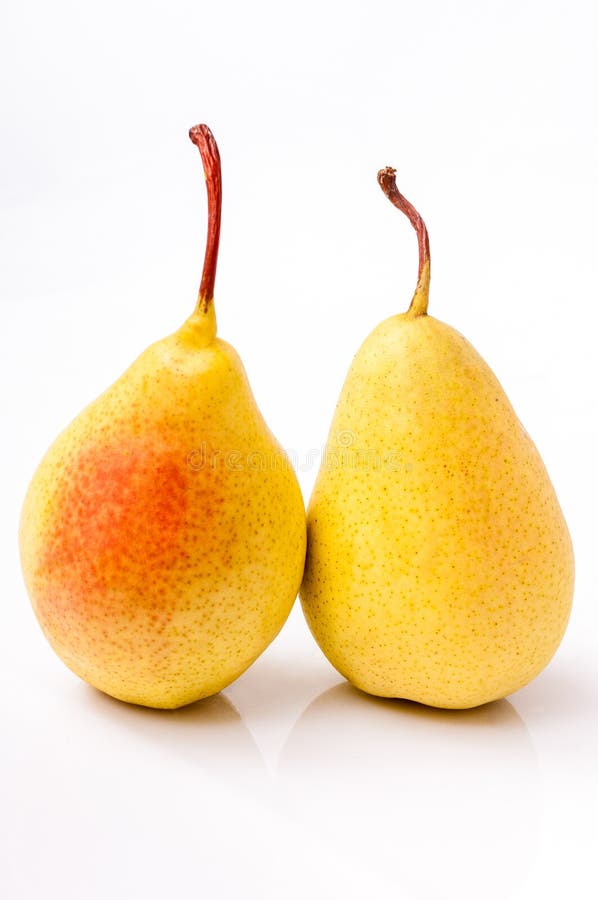 Two Pears Isolated on White Background Stock Photo - Image of natural ...