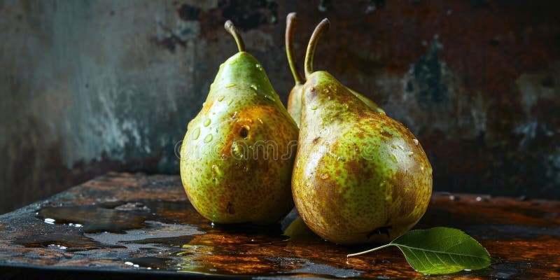 Two Pears Sitting on a Table. Suitable for Food Photography or Still ...