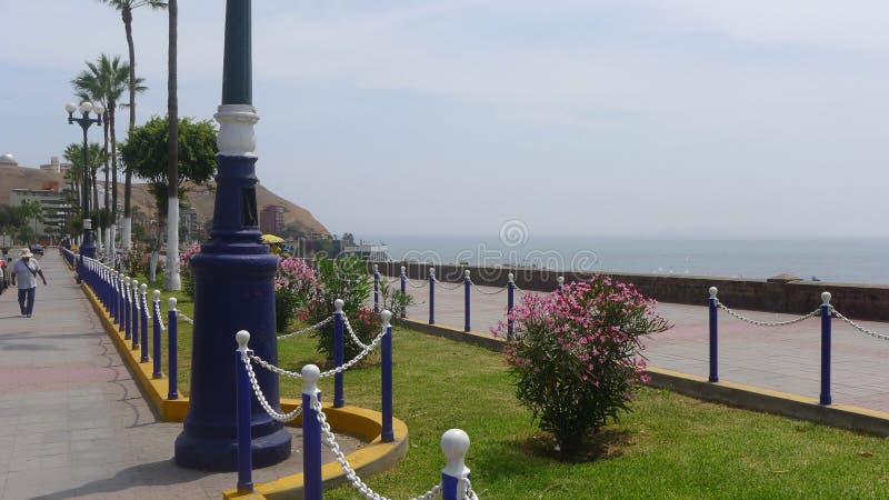 Two Pedestrian Ways in Chorrillos, Lima Stock Image - Image of garden ...