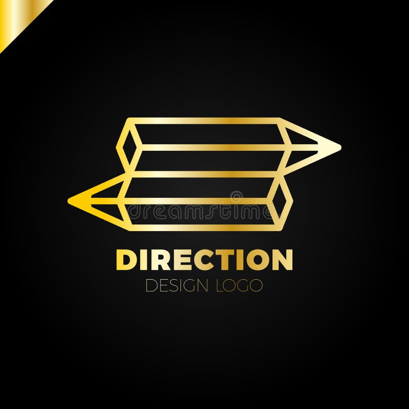 Two Pencil 3d Isometric Arrow Direction Logo or Symbol Stock Vector ...