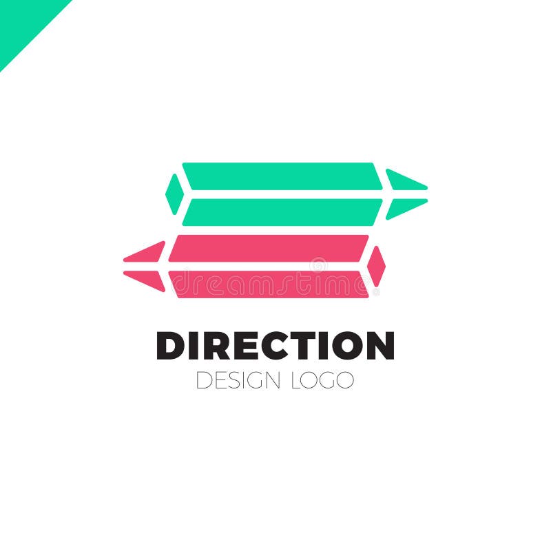 Two Pencil 3d Isometric Arrow Direction Logo or Symbol Stock Vector ...