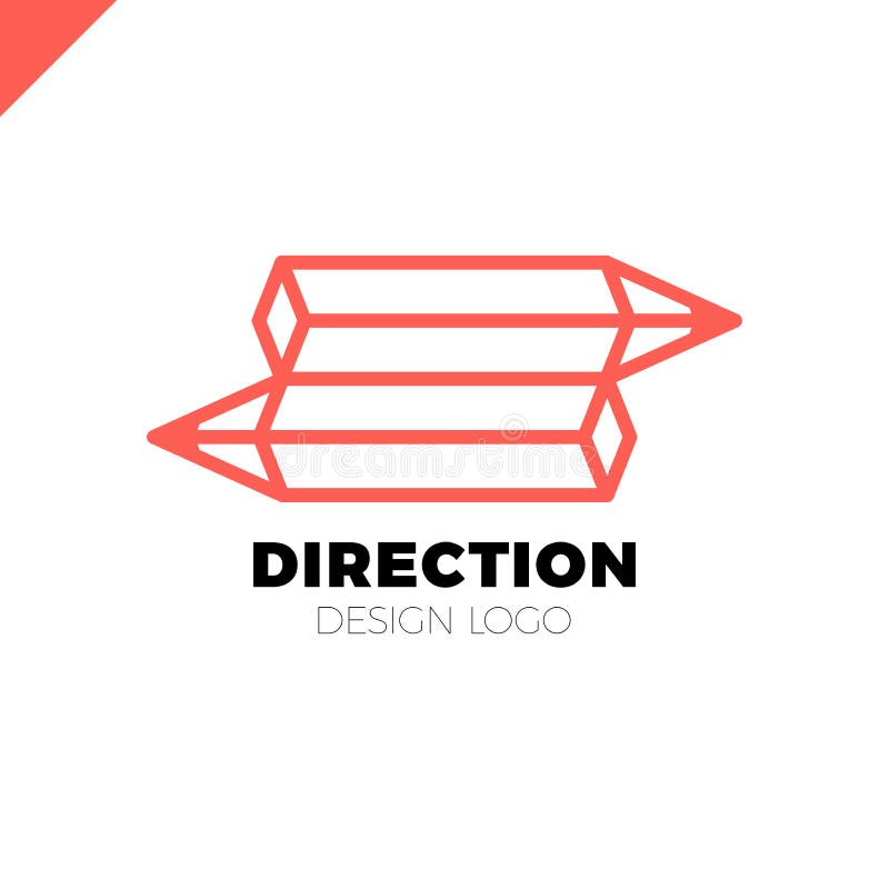 Two Pencil 3d Isometric Arrow Direction Logo or Symbol Stock Vector ...