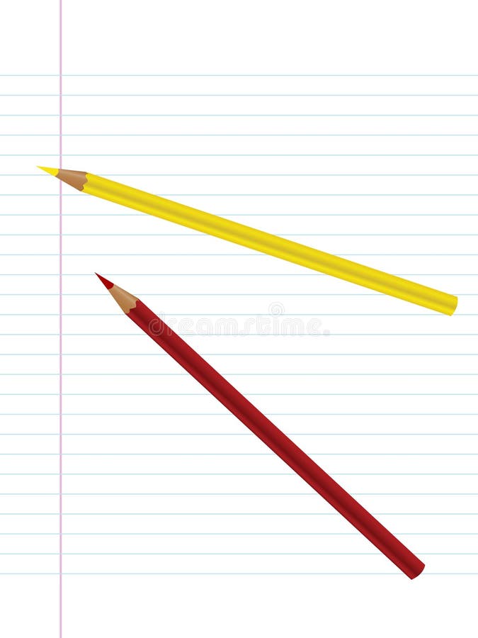 Two pencils and paper stock vector. Illustration of line - 7679943
