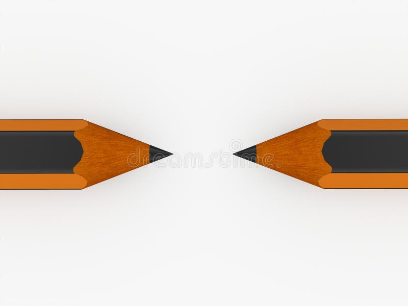 Two Pencils Rendered Isolated Stock Illustration - Illustration of note ...