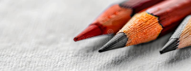 Two Pencils Sit Side by Side on a White Paper One Pencil, Red, is in ...