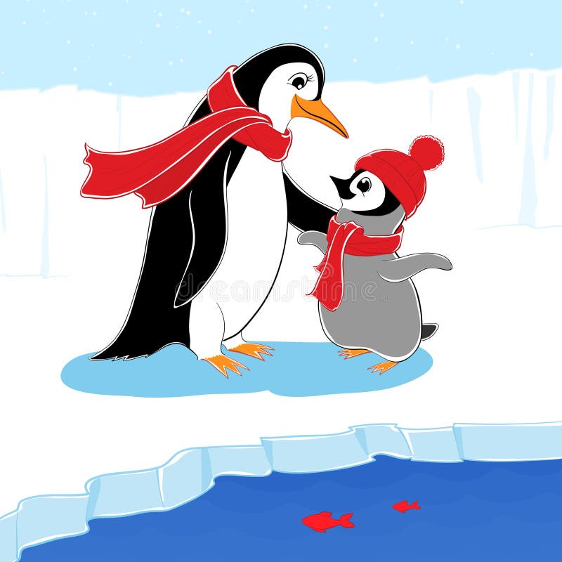 Two penguins eps10 stock vector. Illustration of color - 42101121