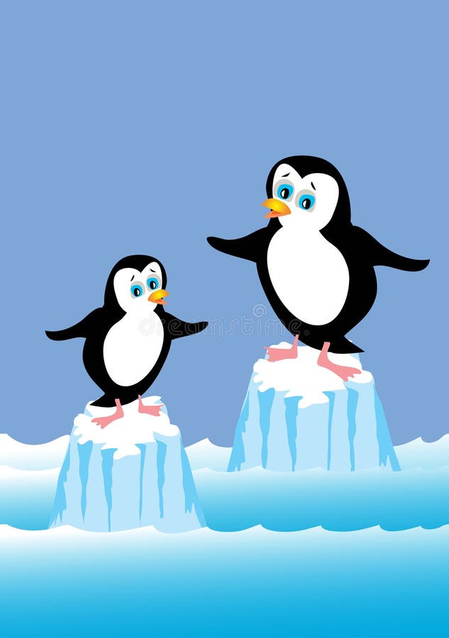 Two penguins stock vector. Illustration of iceflow, cartoon - 51534455