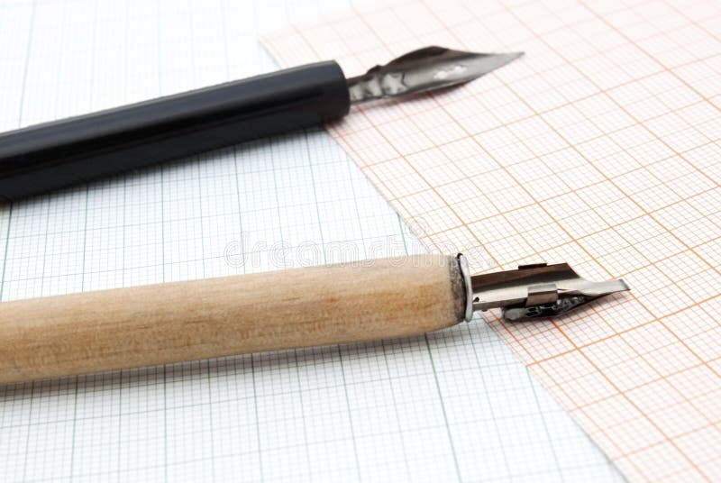 Two pens for calligraphy stock image. Image of golden - 17043541