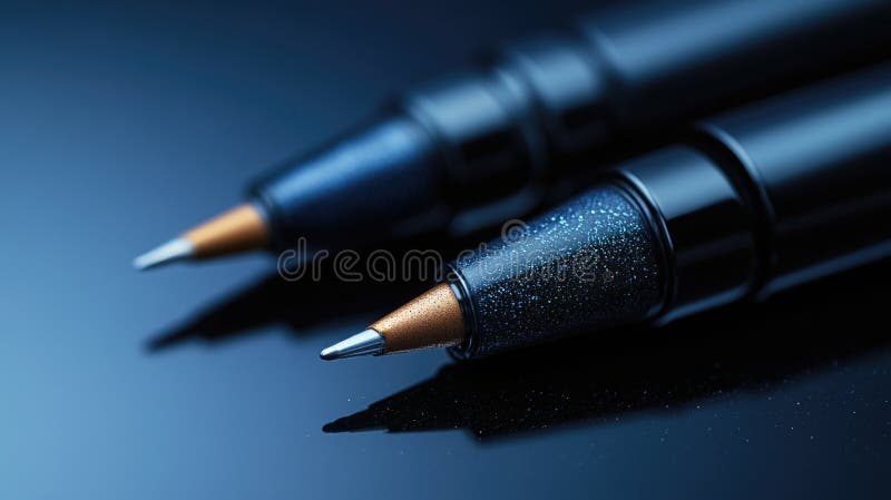 Two Pens Lying on a Flat Surface Stock Image - Image of placement, life ...