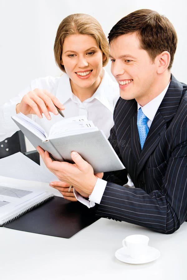 Cheerful Two Business People Stock Photo - Image of coworkers ...
