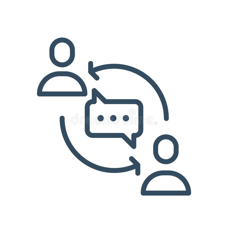 Two People with Arrows and Chat Bubble. User Connection Concept Stock ...