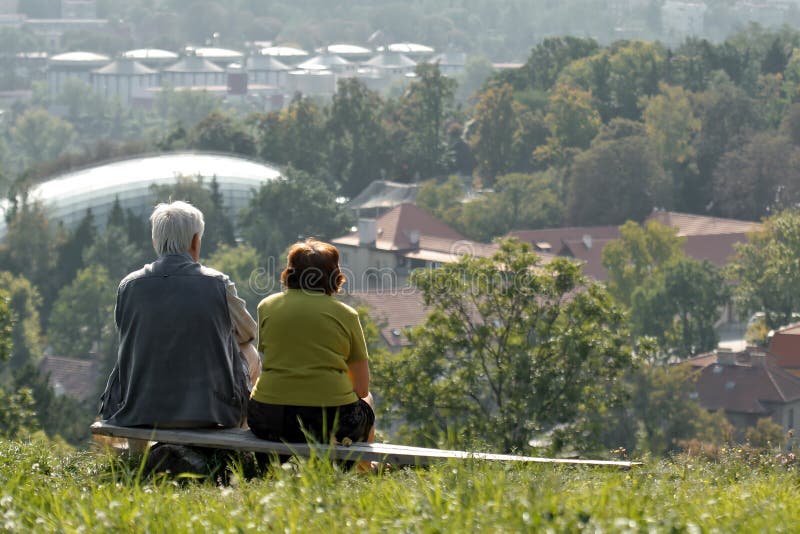 Two people on bench stock image. Image of sunny, leisure - 3304707
