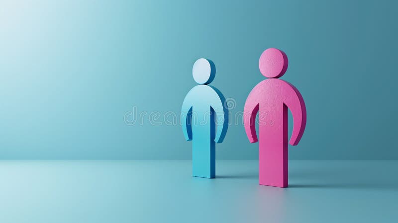 Two People on a Blue Background Stock Illustration - Illustration of ...