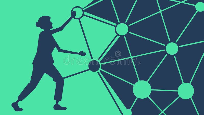 Two People Building and Connecting a Large Data Network, Vector Design Generative AI Stock ...