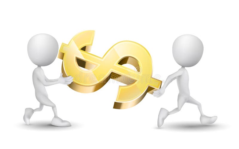 Two People Carried a Currency Symbol Stock Vector - Illustration of ...