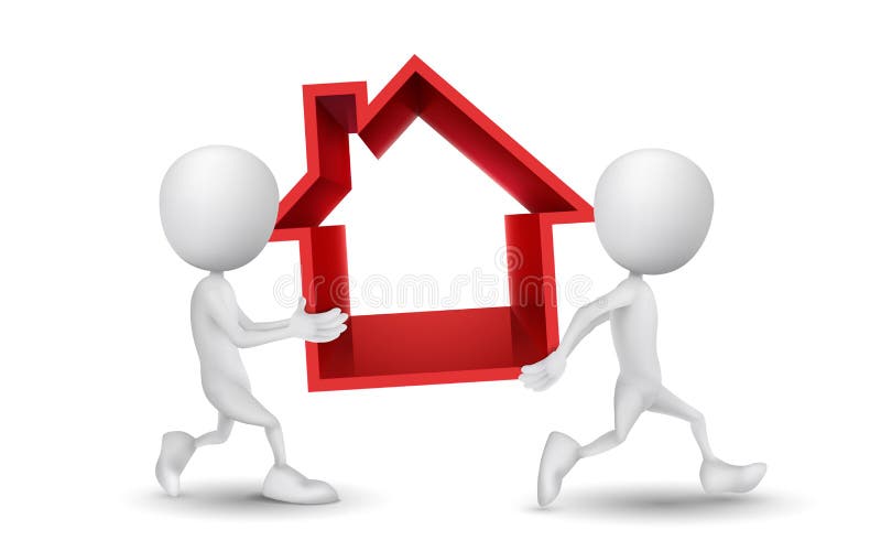 Two People Carried the House Stock Vector - Illustration of home ...