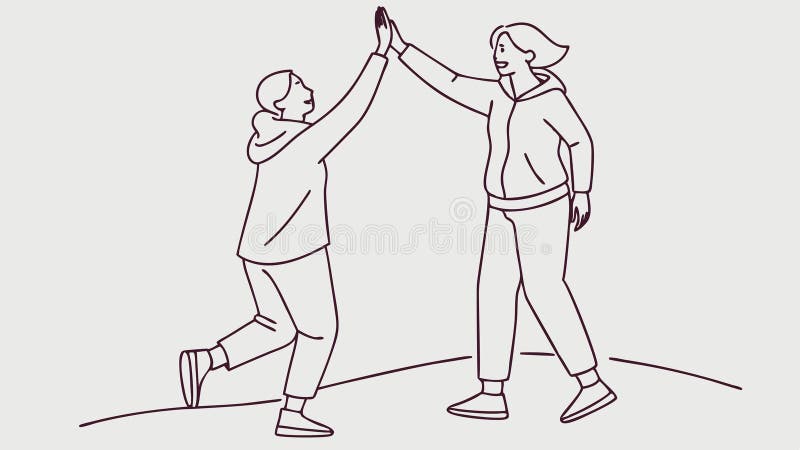 People Celebrating Line Drawing Stock Illustrations – 2,579 People ...