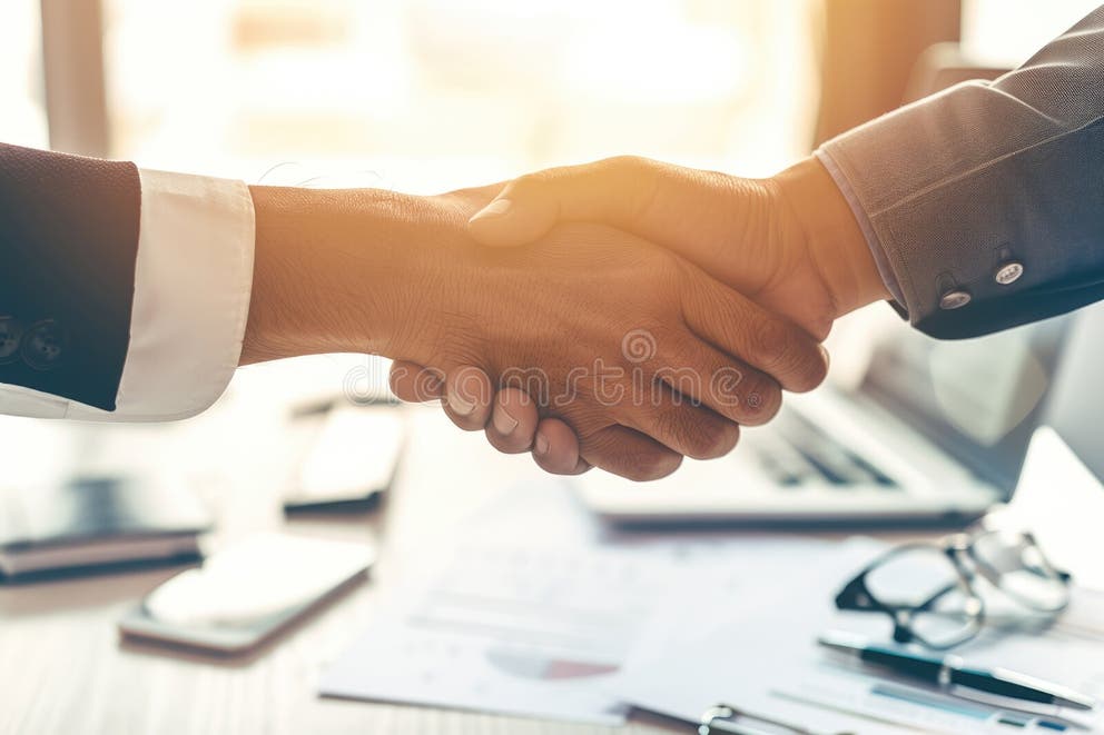 Two People Clos E Up Shaking Hands in a Gesture of Agreement and Trust ...