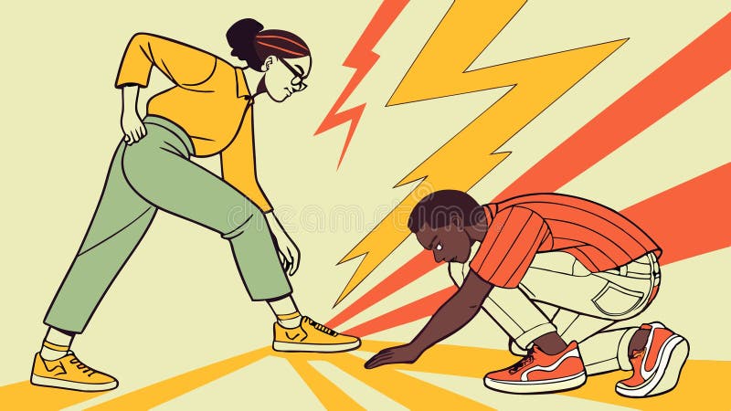 Two People Collaborating on Project, Teamwork Support, Vector Design ...