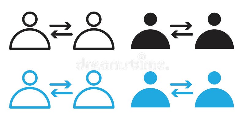 Two People Communication Barrier Icon for Conflict Resolution Stock ...