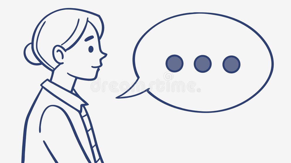 Two People in Conversation with a Speech Bubble Vector Illustration ...