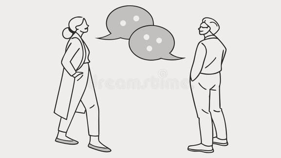 Two People Conversing with Speech Bubbles, Communication Icon, Vector ...