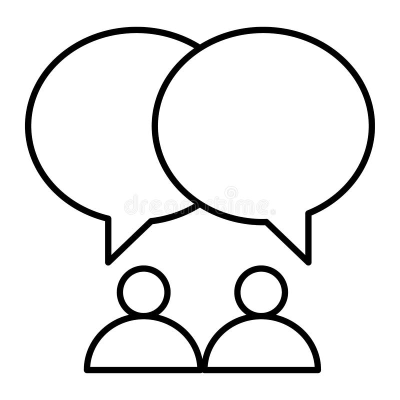 Two People Dialogue Solid Icon. Two Users Chat Vector Illustration ...