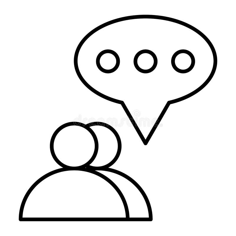 Dialogue Thin Line Icon. Chat Vector Illustration Isolated on White ...
