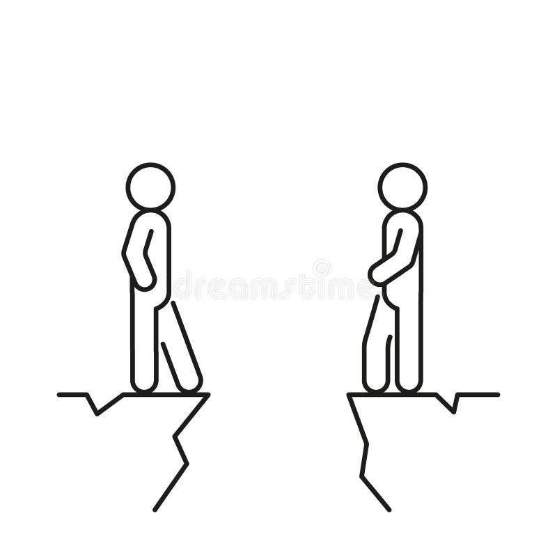 Two People on Different Cliff Mountain, Gap and Conflict Under ...