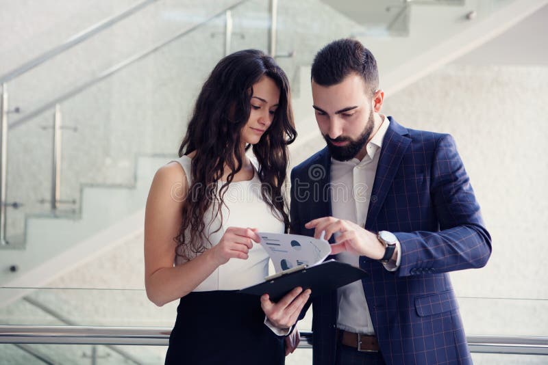 Two Business Colleagues Talk about Work Outside Office. Stock Photo ...