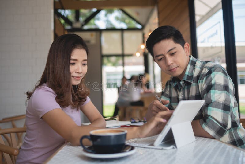 Two People Discussing Some Project, Business Concept Stock Photo ...