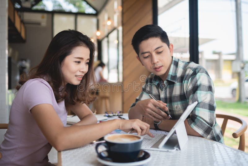 Two People Discussing Some Project, Business Concept Stock Photo ...