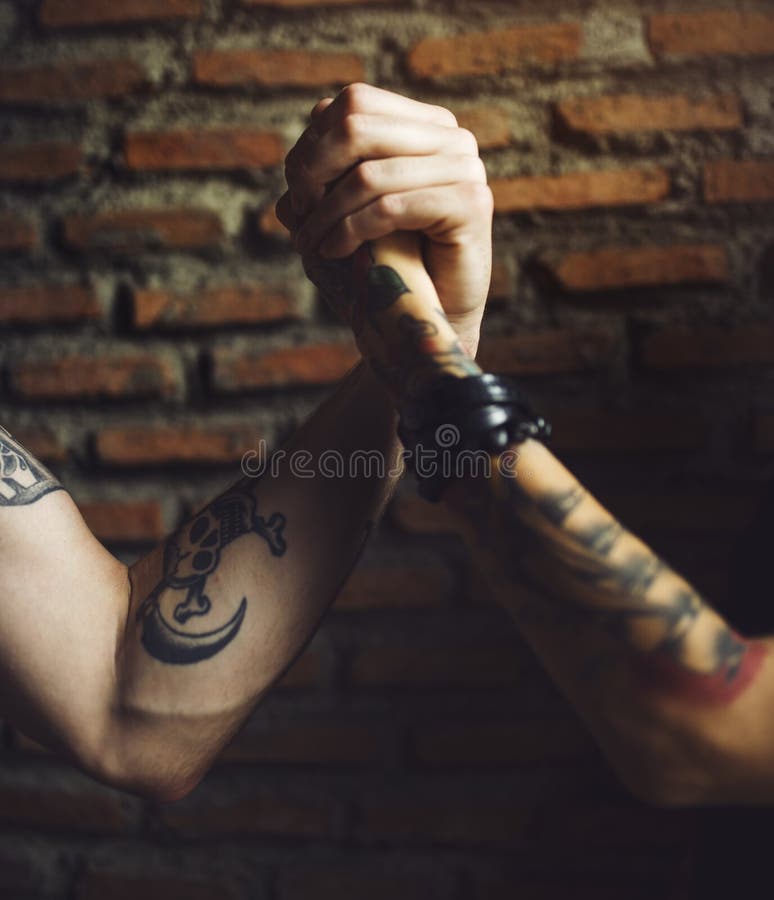 Two People Doing a Support Hand Gesture Stock Photo - Image of care ...