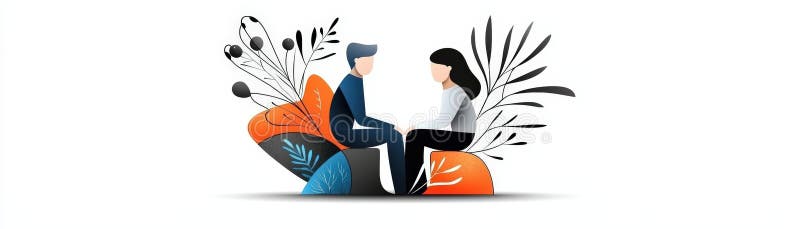 Two People Engage in a Thoughtful Conversation Amidst Vibrant Plant ...