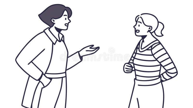 Drawing Two People Talking Stock Illustrations – 1,374 Drawing Two ...